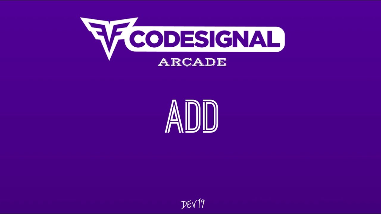 #1. Add  | Codesignal Solutions