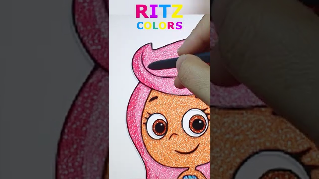 Coloring: Molly💗 from Bubble🔵 Guppies🐡 #MOLLY #BUBBLEGUPPIES #COLORING #SHORTS #RITZCOLORINGPAGES