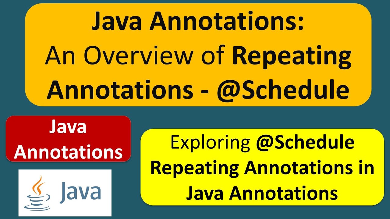 Java Annotations: An Overview of Repeating Annotations - @Schedule|  Annotations in java