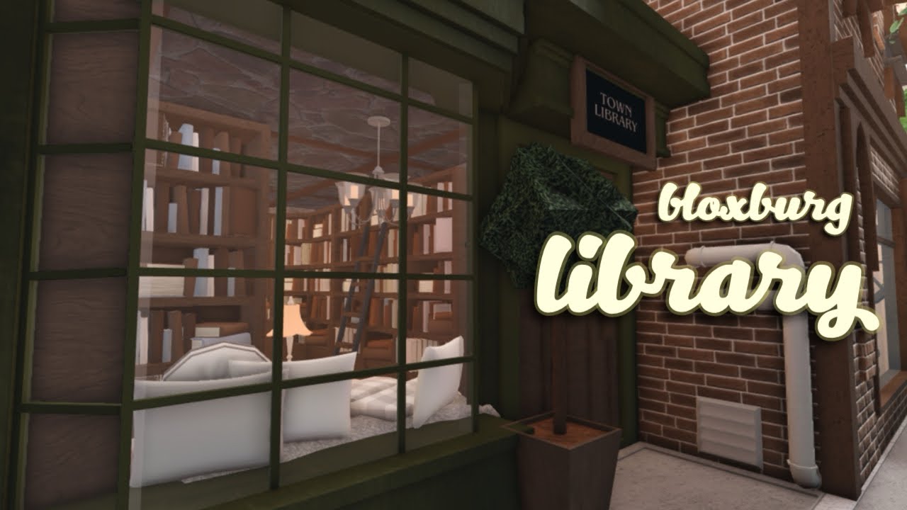 building a bloxburg LIBRARY in my lakeside town
