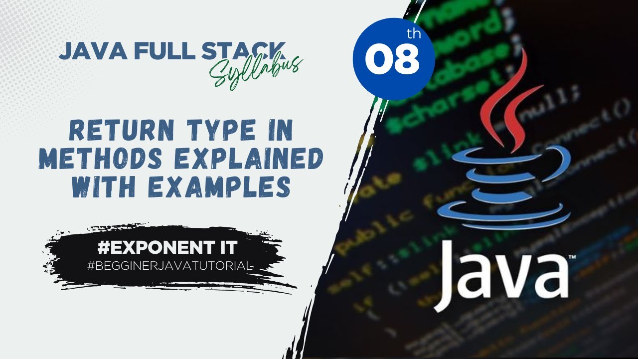 ✅ Java Tutorial #8 | Return Type in Methods Explained with Examples | Java for Beginners