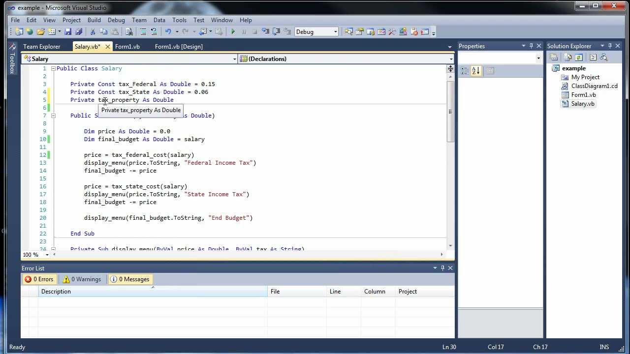 Visual Basic Tutorial 21 - Class Overview and Properties