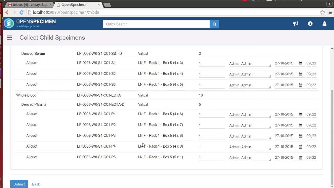 OpenSpecimen Training: Rapid Data Entry (Barcode scanning)