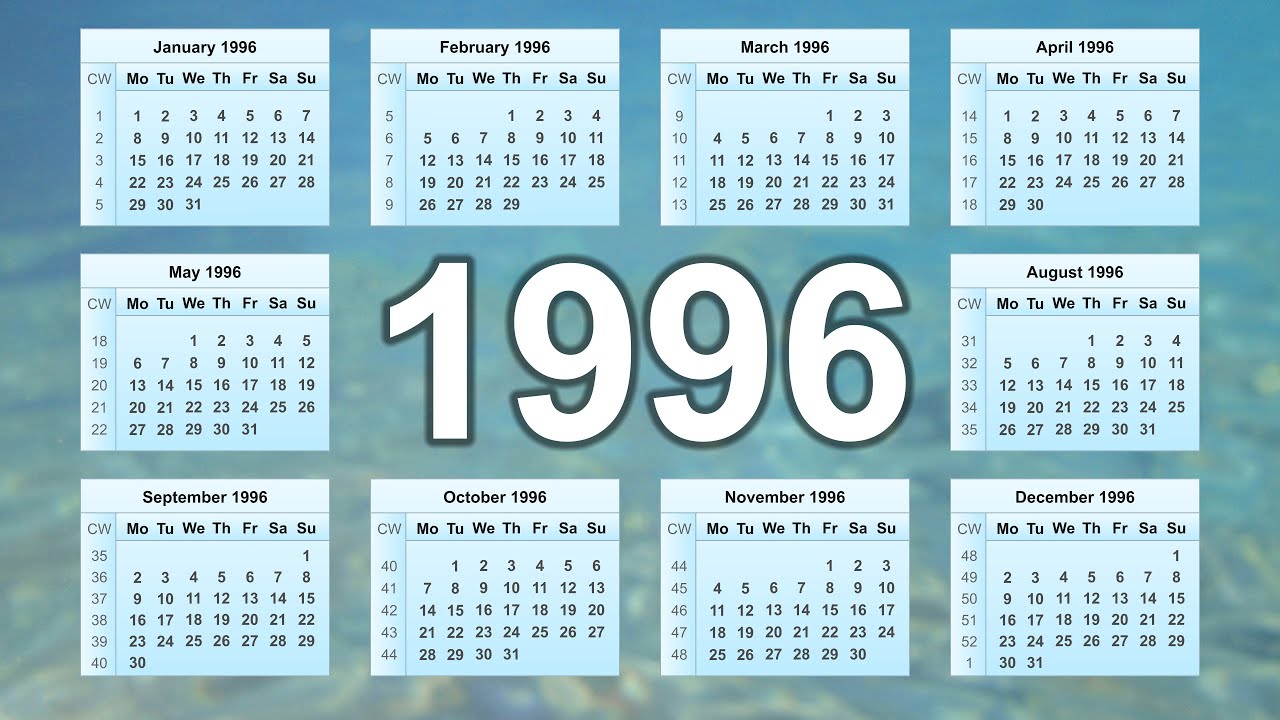 1996 Calendar