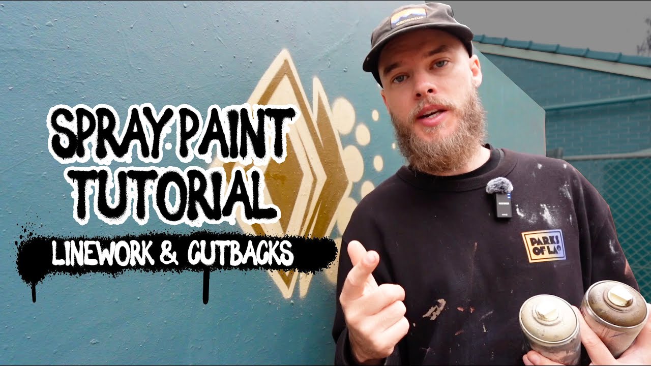 LINE WORK & CUT BACKS - Spray Paint Tutorial / Beginner Techniques: Graffiti, Street Art & Murals