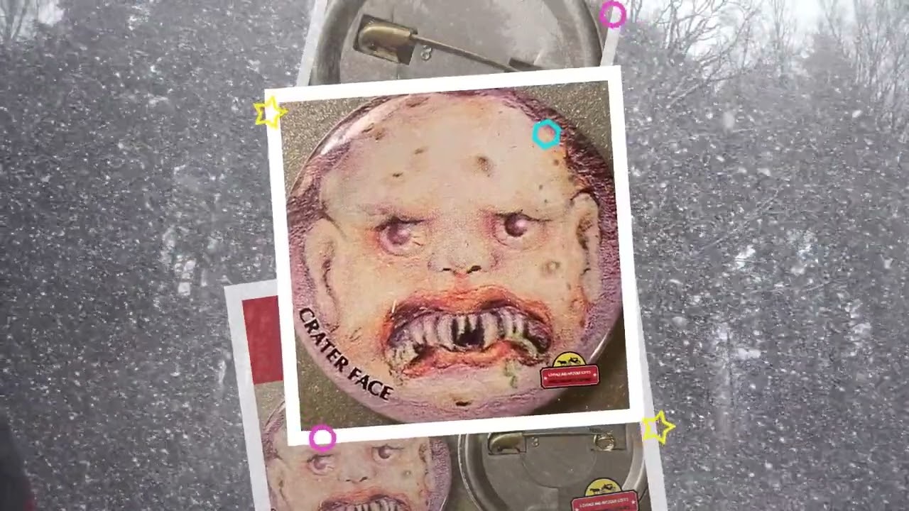 Vintage Crater Face Pin Madballs and Garbage Pail Kids Inspired 1980s