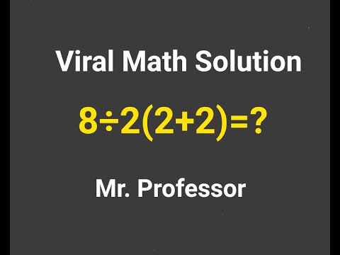 Viral Math Solve In 5 Second "8÷2(2+2)=?"