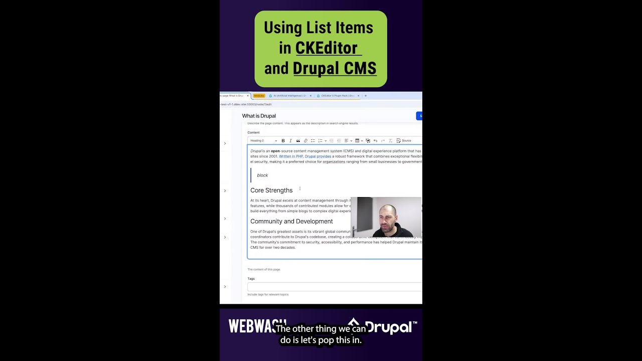 Using List Items in CKEditor and Drupal CMS