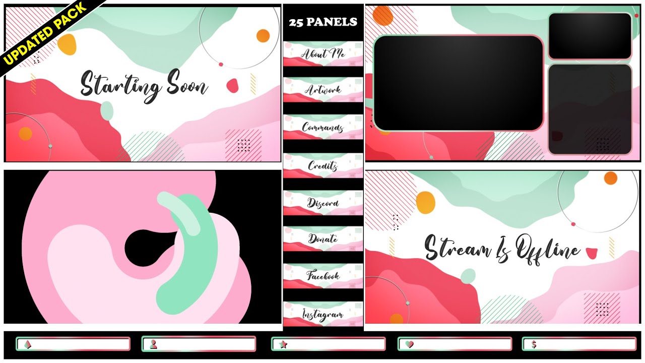 Spring Colour Animated Stream Overlay Pack | Animated OBS/Streamlabs Overlay | Twitch Stream Overlay