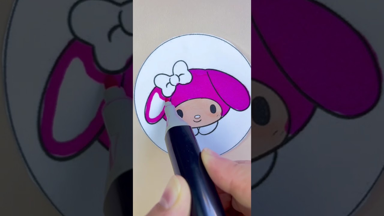 My melody coloring head #hellokitty #sanrio #mymelody #coloring