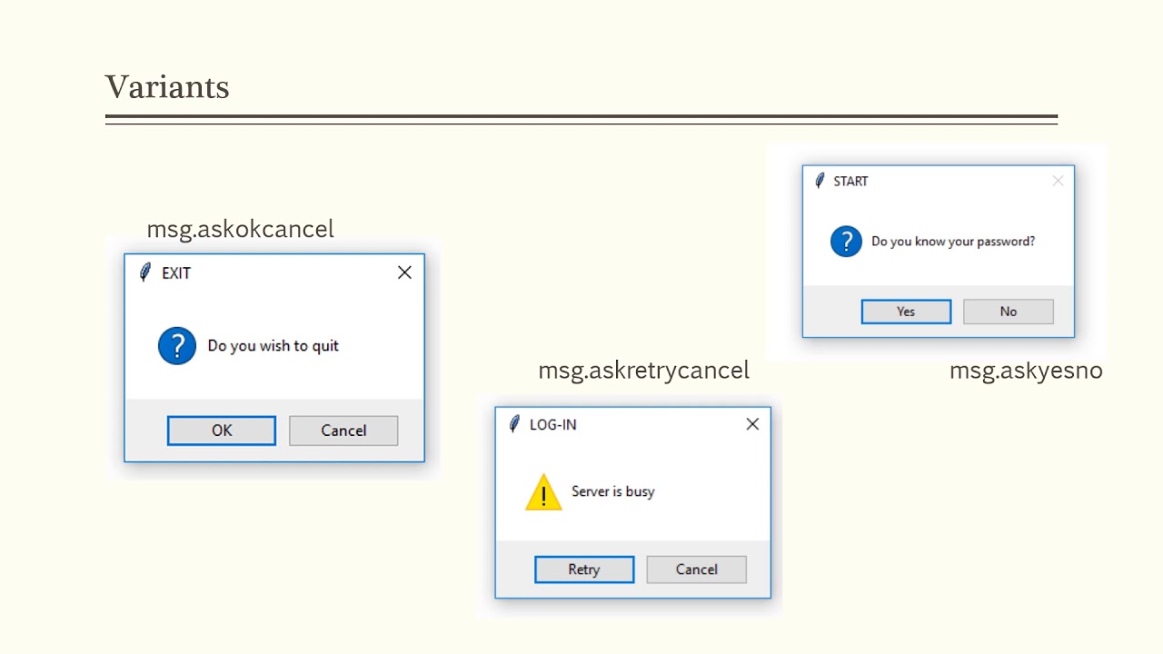 tkinter extra 2   message boxes for input