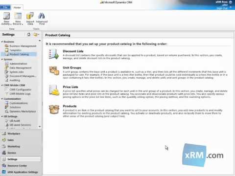 Product Catalog Products sample - Microsoft Dynamics CRM Online - Success Portal