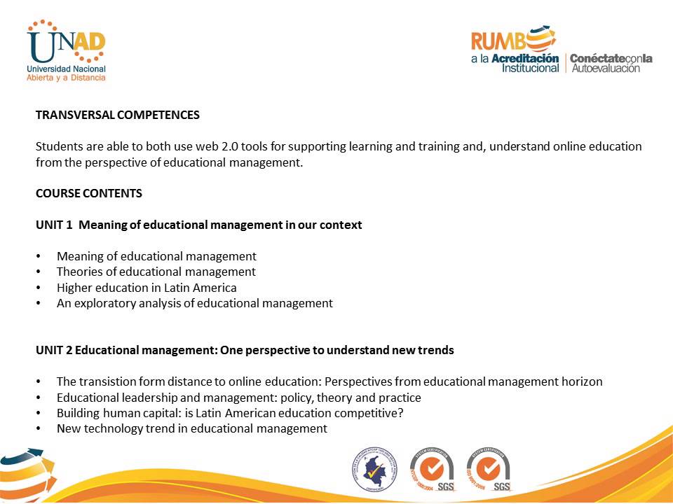 Educational Management - course presentation