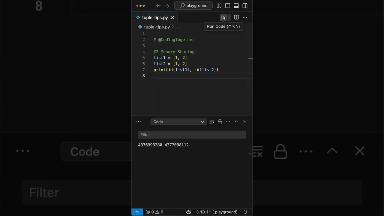 Useful tuple features in Python #python #coding #programming
