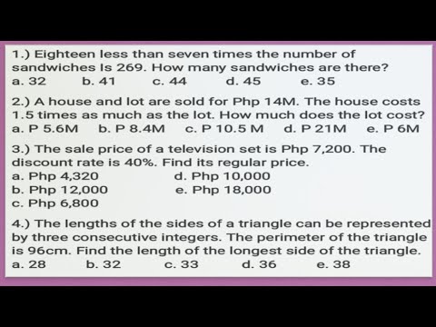 Numerical Reasoning: less than, 1.5 times, find ita regular price, longest side of a triangle