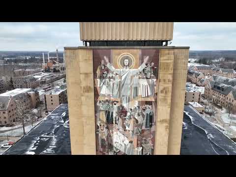 Quick Drone Look At Touchdown Jesus - Notre Dame’s The Word of Life Mural