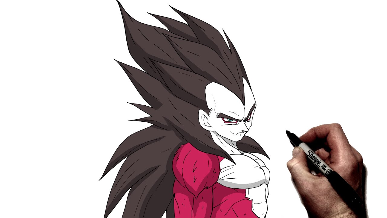How To Draw Vegeta SSJ4 | Step By Step | Dragon Ball