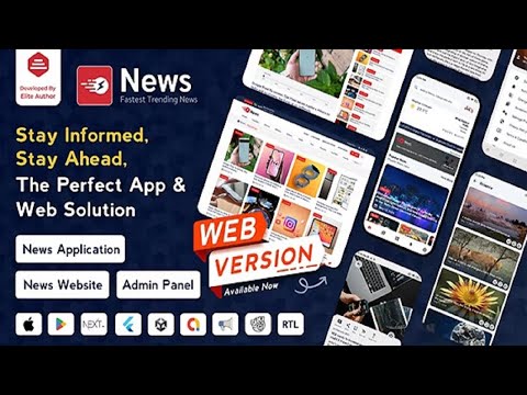 News App and Web – Flutter News App for Android and IOS App News Website with Admin Panel Source