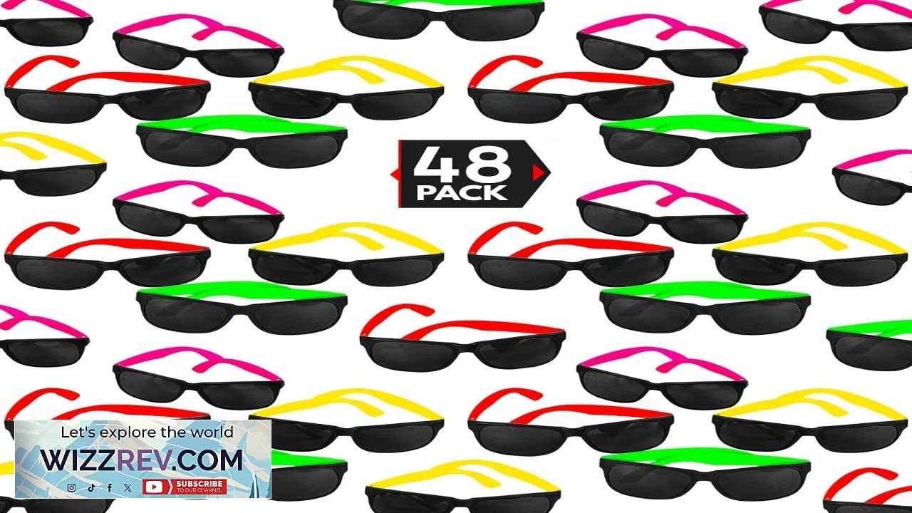 48 Pack 80's Style Neon Party Sunglasses Fun Gift Party Favors Review