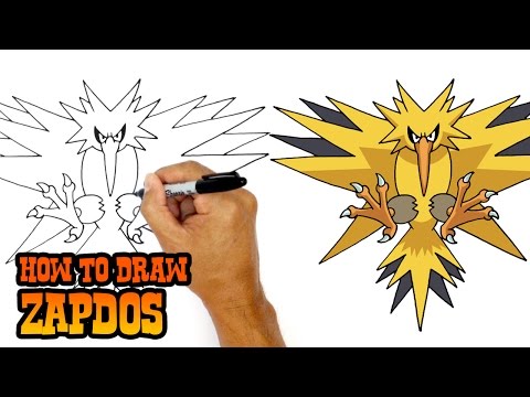 How To Draw Zapdos from Pokemon – I'm Youtuber – Follow my videos to ...