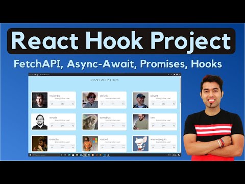 Learn React Hook Project Get Github Users Data using useEffect Hook with Fetch API in Hindi in ...