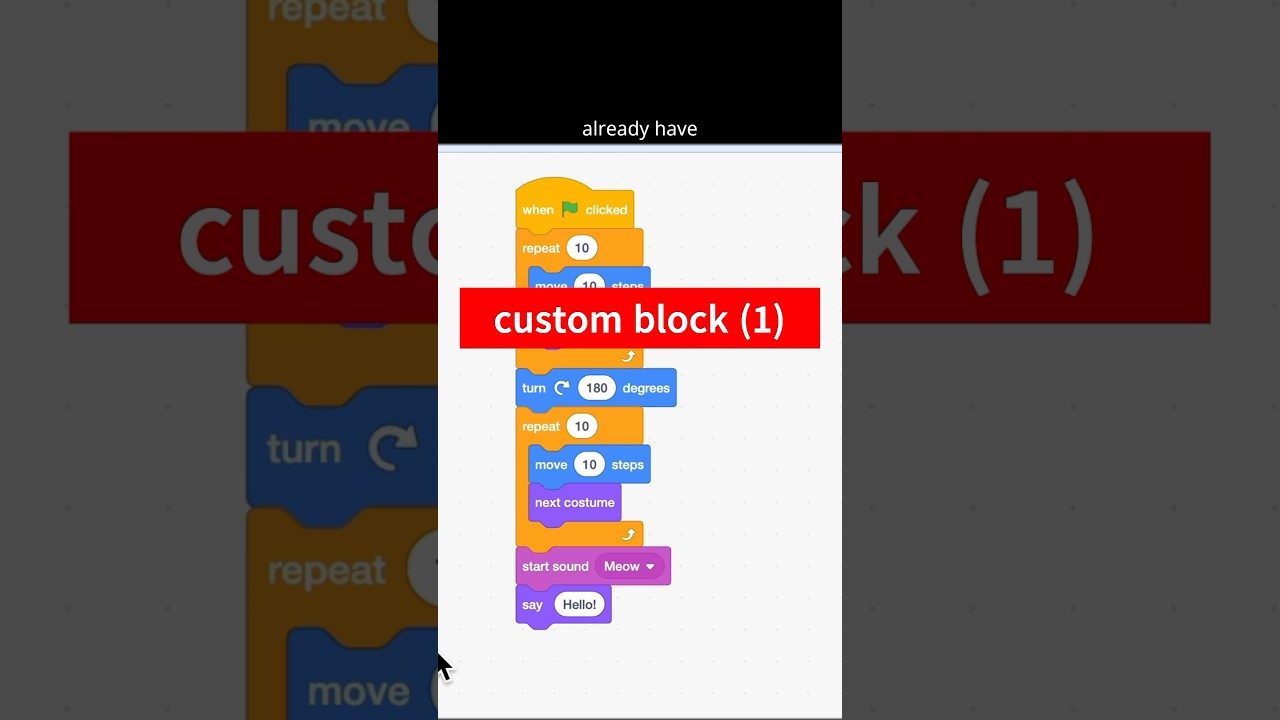 [Part 1] how to creat custom block #scratch #scratching #scratchcoding #educational #scratchtutorial