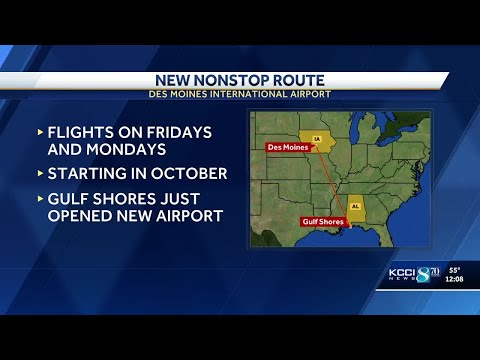 Des Moines International Airport adds direct flight to Gulf Shores, Alabama
