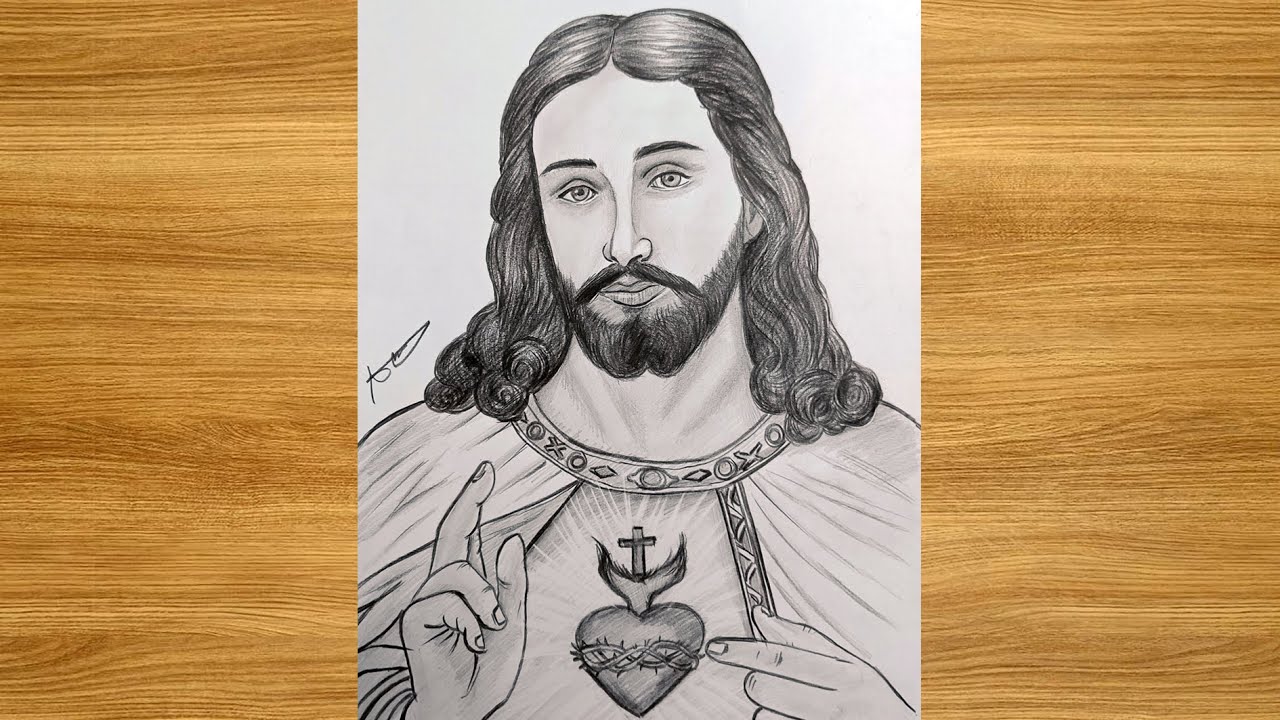 How to draw Jesus Christ step by step | Jesus Drawing tutorial for beginners