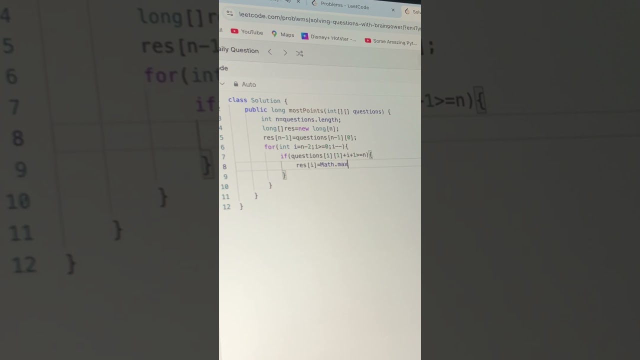 Day 111: Solving LeetCode Problem #2140 #problemsolving #programming #200daysofcode #leetcode #java