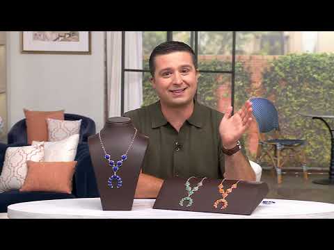 American West Sterling Silver Gemstone Naja V-Shape Necklace on QVC