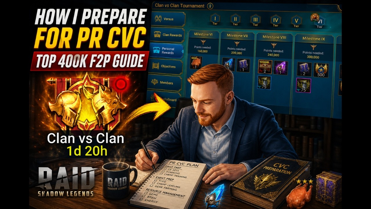 400K CVC Points F2P! My  Prep Strategy Raid Shadow Legends