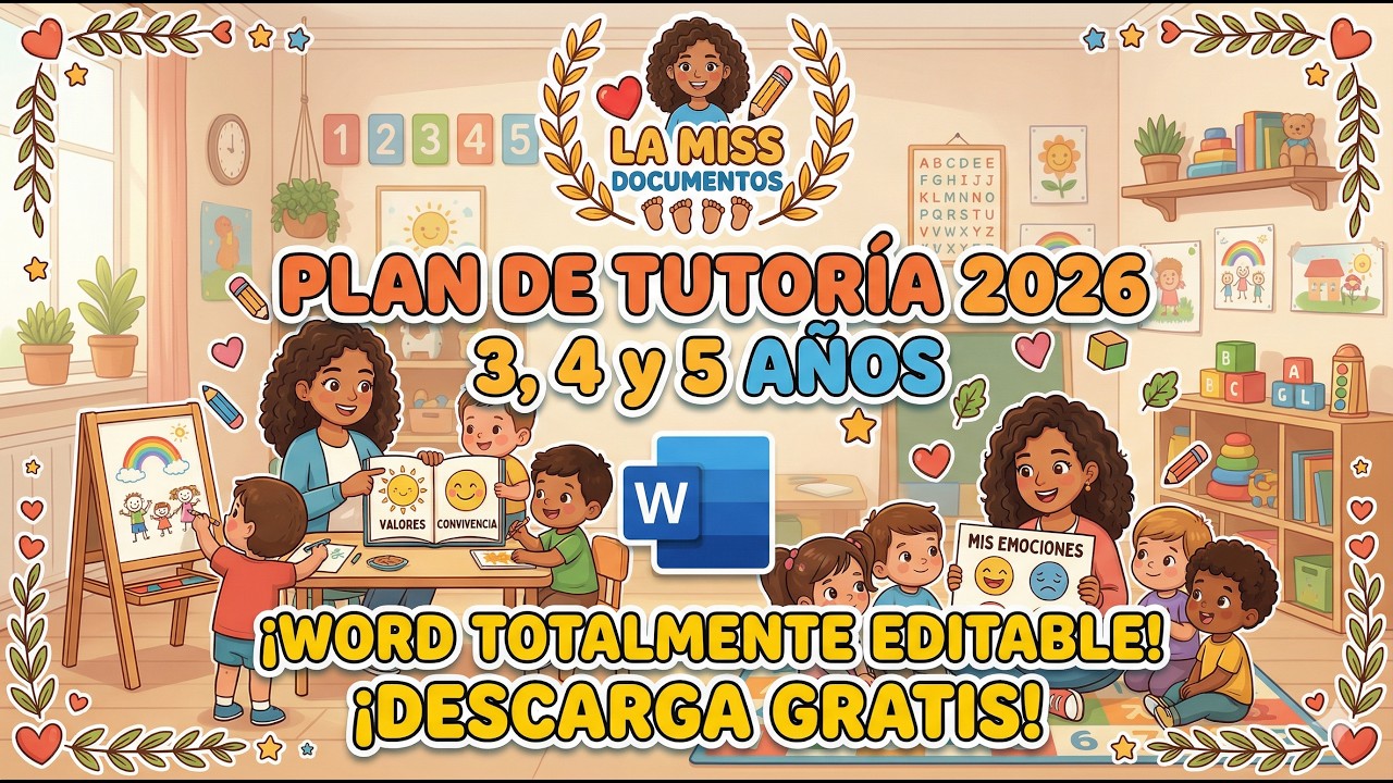 PLAN DE TUTORÍA INICIAL 2026 ✅ (3, 4 y 5 años) | ¡WORD EDITABLE GRATIS! 💻