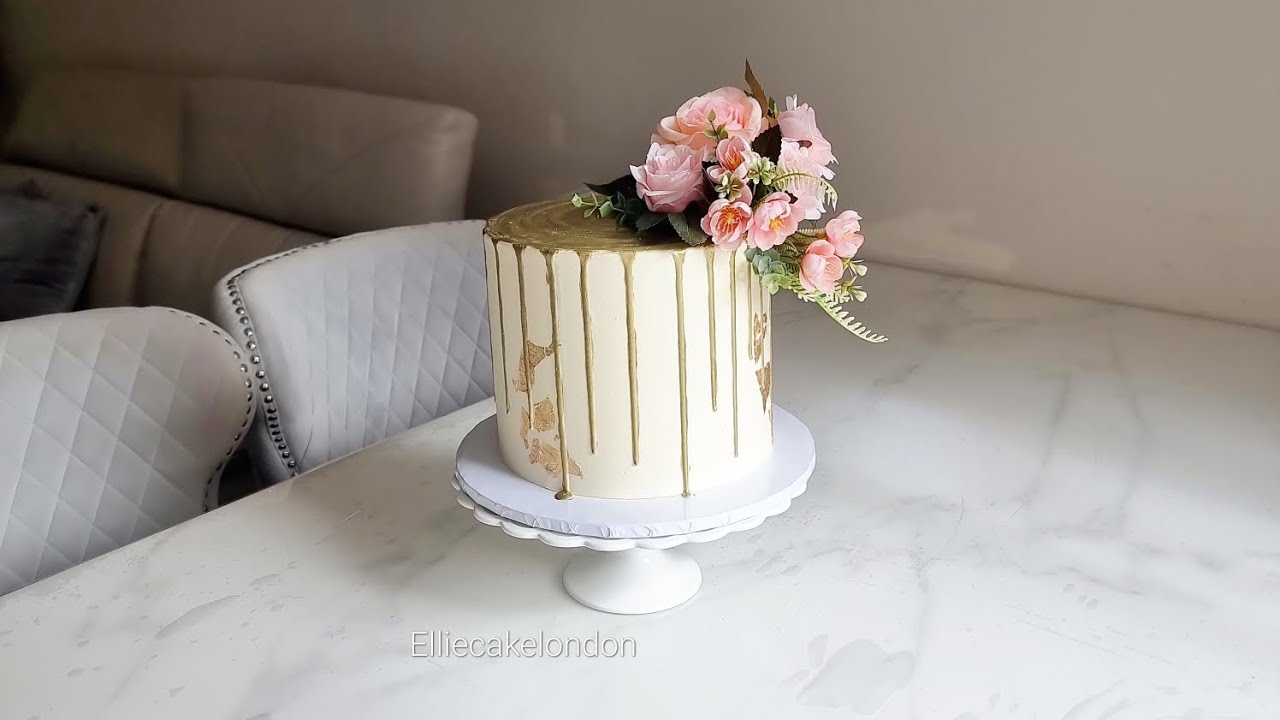 How to make one tier wedding cake design 😍 at home 🏡.
