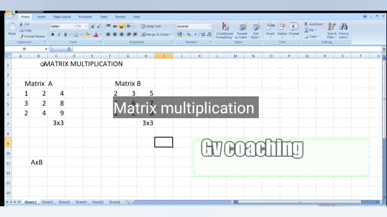 Matrix multiplication in excel || Applied maths practicals || Class 12 CBSE