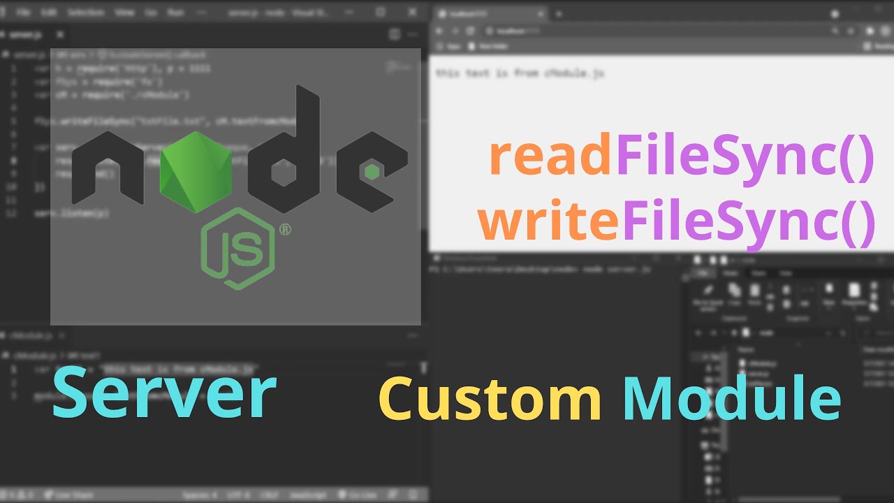 Using Node-JS : Server, writeFileSync(), readFileSync(), Custom Module