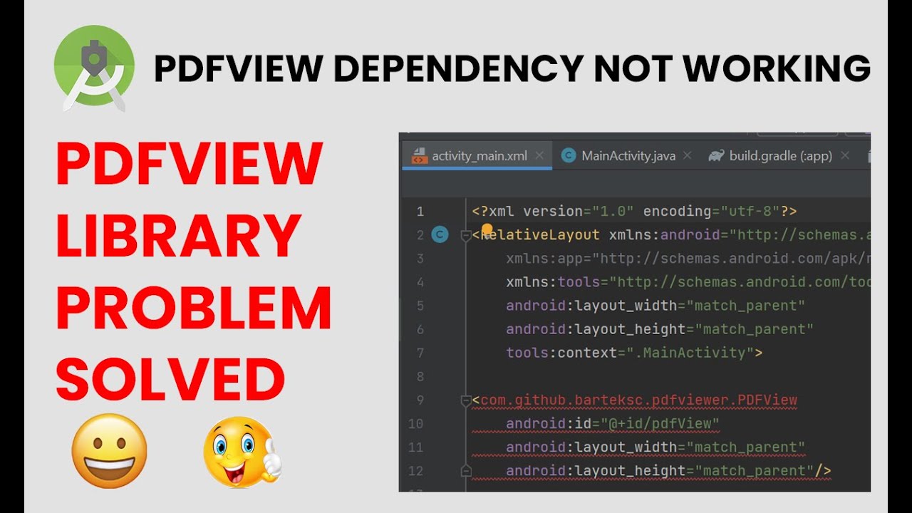 How to Solved PDF Viewer library Problem Android Studio || PDFVIEW XML & JAVA NOT WORKING