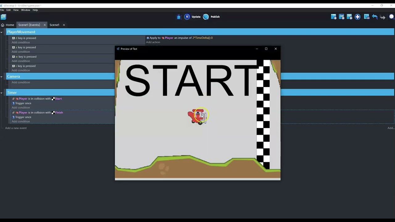 Timer Start, Timer Stop in GDevelop 5 | GDevelop 5 Experience