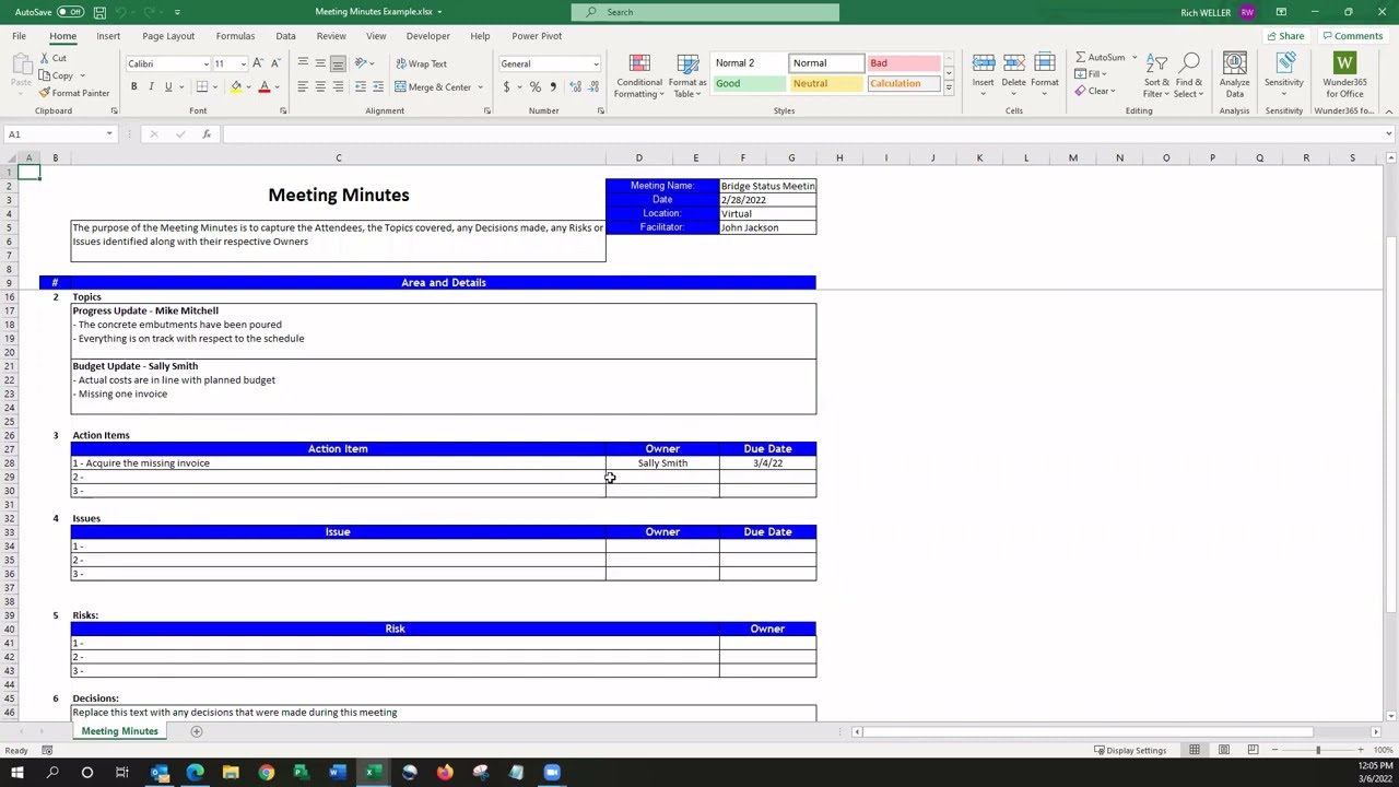 Meeting Minutes Template