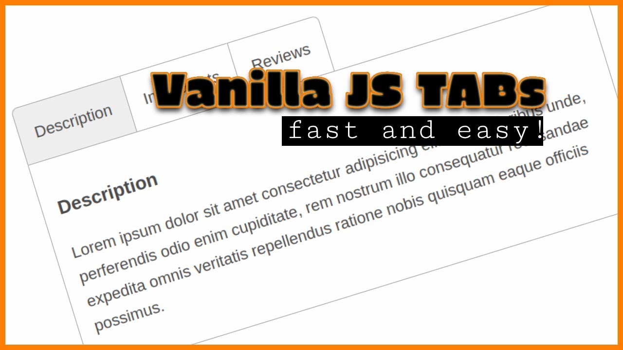 Create Vanilla JS Tabs - Lightweight and simple!