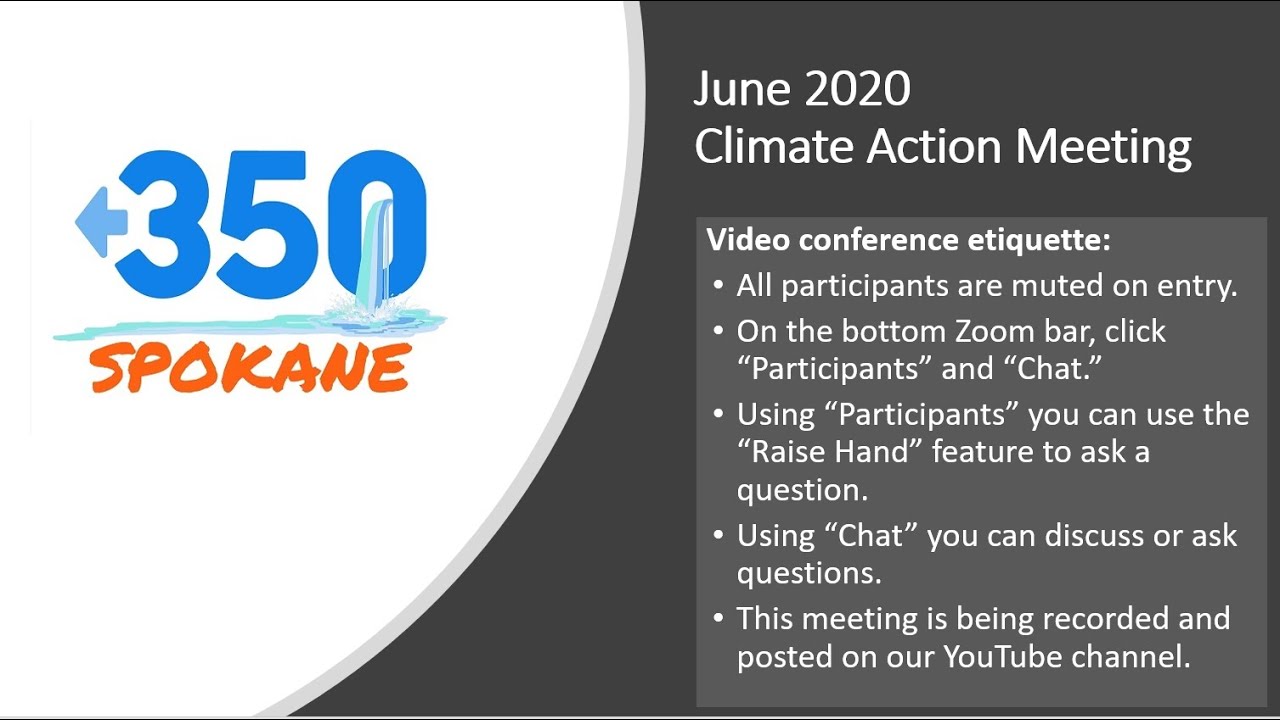 350 Spokane June 2020 Climate Action Meeting