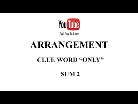Arrangement Clue word ONLY sum 2 (Tamil)