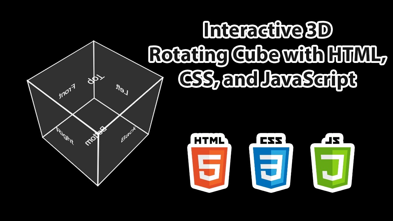 Create an Interactive 3D Rotating Cube with HTML, CSS, and JavaScript | ASMR Coding Tutorial