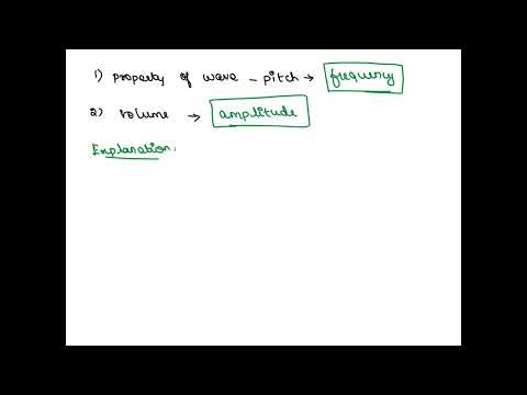 What property of a wave determines the pitch? What property of a wave determines the volume? Descri…