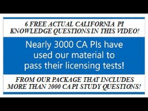 CA PI license test: 6 free California private investigator questions from our PI test study package!