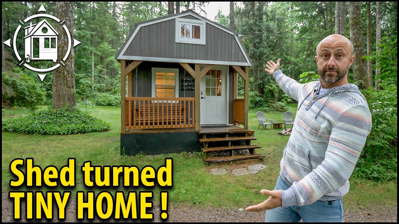 He bought a shed & made a luxury Tiny Home! TOUR + COSTS