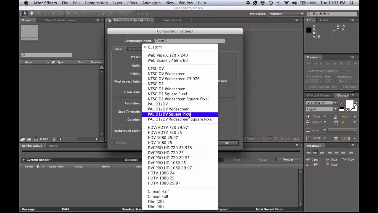 After Effects Tutorial 1: Getting to Know the CS5 Interface