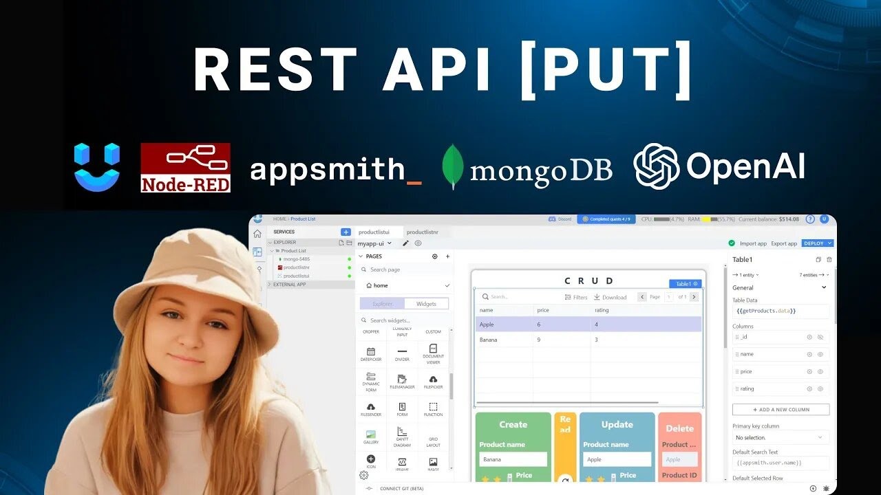 Update Data with REST API PUT Method using Node-RED, Appsmith & MongoDB