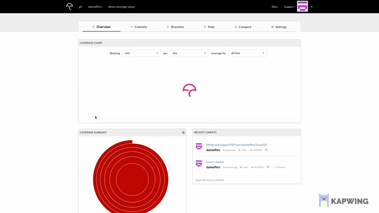How to get coverage reports for a GitHub repo using Codecov and Clover