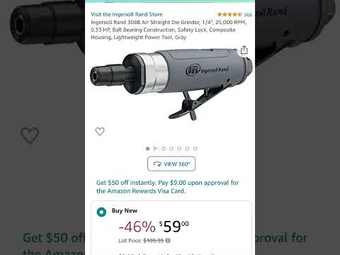 46 % off Ingersoll Rand 308B Air Straight Die Grinder, 1/4", 25,000 RPM,