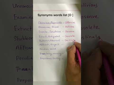 Synonyms words list [O] #synonyms